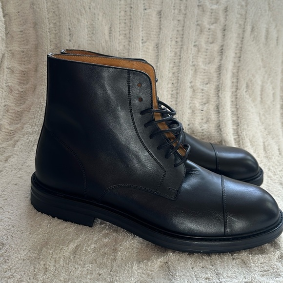 Magnanni | Shoes | Magnanni Polar Black Leather Cap Toe Tie Boot | Poshmark
